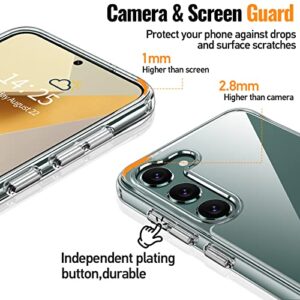 Oterkin for Samsung Galaxy S23 Case,[Anti-Yellowing Technology] with [2Pcs Tempered Glass Screen Protector][Built-in 4 Airbags][10FT Military Protection] S23 Phone Case (Clear)