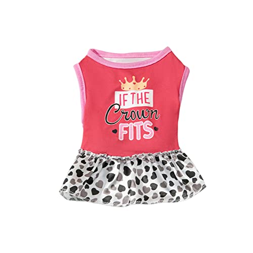 Pet Clothes Breathable Letter Printing Fashion Skirt Hem Soft Crew Neck Dress Up Polyester Puppy Cute Print Skirt for Outdoor Pet