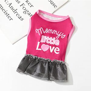 Pet Clothes Breathable Letter Printing Fashion Skirt Hem Soft Crew Neck Dress Up Polyester Puppy Cute Print Skirt for Outdoor Pet