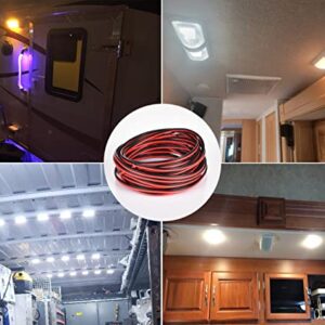 Dobertry RV Light Extension Cable Wire Cord for Led Interior Light Bar Strip Lights, 66ft 22awg Wires for RV Camper Motorhome Travel Trailer Cargo Van Cabinet Ceiling Dome Awning Porch underglow Light