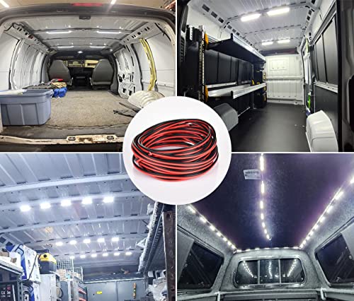 Dobertry RV Light Extension Cable Wire Cord for Led Interior Light Bar Strip Lights, 66ft 22awg Wires for RV Camper Motorhome Travel Trailer Cargo Van Cabinet Ceiling Dome Awning Porch underglow Light