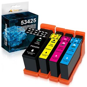 transpex 53425 compatible ink cartridge replacement for primera 53422 53423 53424 53425 used for primera lx900 printers (4 pack)