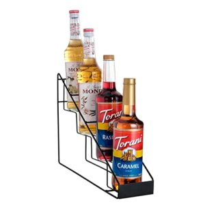 Mustry Coffee Syrup Rack for Coffee Bar Accessories, Fits with Torani and Monin Syrup, Coffee Bar Organizer Holds 4 Bottles