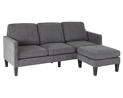 PayLessHere Futon Sofa Couch L Shaped Couch Convertible Sectional Sofa Small Sofa Fabric Sofa for Small Living Room, Apartment and Small Space,Grey