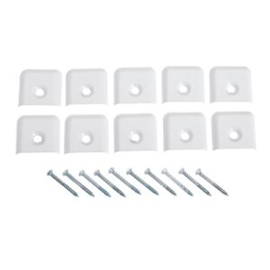 RV Trim End Caps Vinyl Trim Strips White Flat End Cap for RV Camper Trailer 1" Trim Molding with Screws 10 Pack