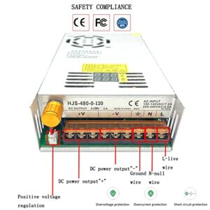 Lianshi Transformer AC-DC 0-120V Adjustable 4A480W Current-Voltage Dual Digital Display DC Regulated Switching Power Supply Adapt to DC Speed Control Motor, 3Dprinter System