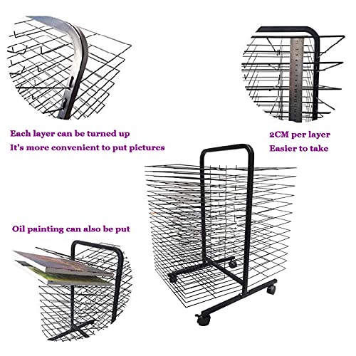 NEOCHY Drying Racks,Art Drying Rack, Floor-Standing Art Class Oiling Board, Drying Rack Exhibition Cabinet for Licensed Works,Foldable to Save Space 50 Floors/50 Floors