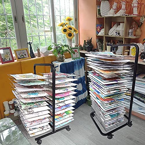 NEOCHY Drying Racks,Art Drying Rack, Metal Wire Work Display Rack, Suitable for Kindergartens and Creative Studios, Paper and Magazine Oiling Air Drying 38-Layer/38 Floors