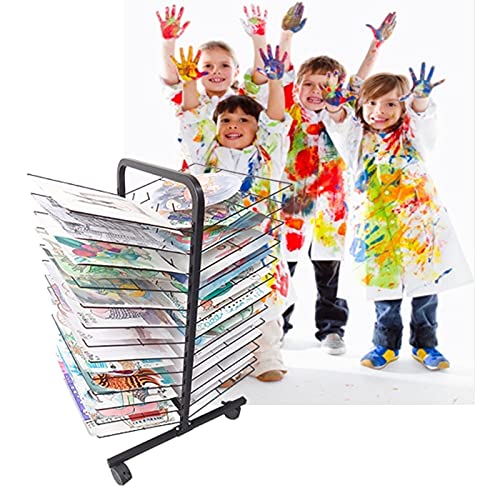 NEOCHY Drying Racks,Art Drying Rack, Metal Wire Work Display Rack, Suitable for Kindergartens and Creative Studios, Paper and Magazine Oiling Air Drying 38-Layer/38 Floors