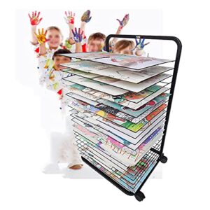 NEOCHY Drying Racks,Powder Coating Finish, Art Shelf Storage Rack on Wheels, Ideal for Education Schools and Art Clubs/25 Floors