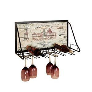 wine rack wall-mounted wine rack creative wine glass holder goblet holder hanging wine rack put 6 bottles of wine and put 12-18 glasses