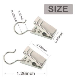 JFFX 50 Pcs Curtain Clips with Hooks, Heavy Duty Metal Shower Clip Hook Set for Hanging Photos Art Craft Display Home Decoration