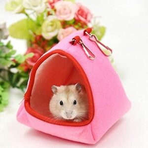 Hamster Hammock,Warm Bed House Fleece Hut Hanging Cage,Hamster Hanging House Sleeping Nest Pet Bed Rat Hamster Toys(1)