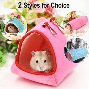 Hamster Hammock,Warm Bed House Fleece Hut Hanging Cage,Hamster Hanging House Sleeping Nest Pet Bed Rat Hamster Toys(1)