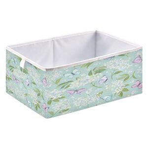 Kigai Butterfly Leaves Cube Storage Bins - 11x11x11 In Large Foldable Storage Basket Fabric Storage Baskes Organizer for Toys, Books, Shelves, Closet, Home Decor