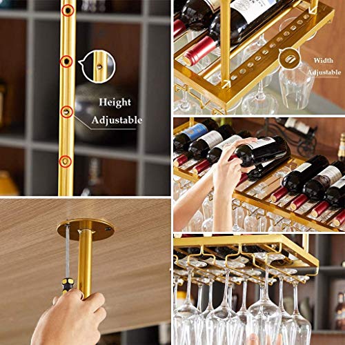 Metal Wine Stemware Racks, Ceiling Hanging Wine Bottle Holder Metal Goblet Wine Glass Rack Restaurants Kitchens Bar Storage Display Shelf (Size : 100×35cm(39×14inch))