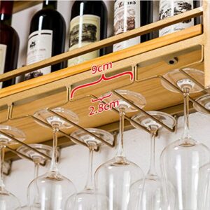 Modern Wall Mount Wine Rack for Restaurants Bars Kitchen, Metal Gold Wine Bottle Rack Wine Stemware Rack Goblet Holder, 2 Tiers Rustic Wall Floating Shelves (Size : 60×20×55cm)