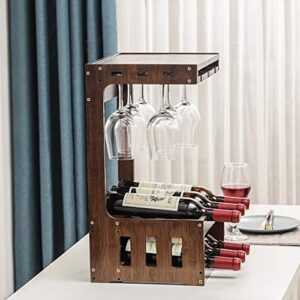 Wine Racks Metal Wine Rack Creative Wine Rack Solid Wood Cup Holder Shelf Goblet Holder Cup Holder Glassware Rack Plug-in Wine Rack