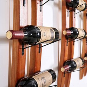 Wall Mounted Wine Rack Barrel Stave Hanging Wine Rack ，5/6/8 Bottle Barrel Stave Wooden Wall Mounted Wine Rack， Wine Bottle Holde Wall Mounted Wine Rack for Home (Size : 150 * 19.5