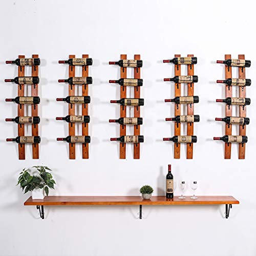 Wall Mounted Wine Rack Barrel Stave Hanging Wine Rack ，5/6/8 Bottle Barrel Stave Wooden Wall Mounted Wine Rack， Wine Bottle Holde Wall Mounted Wine Rack for Home (Size : 150 * 19.5