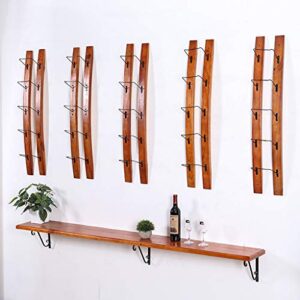 Wall Mounted Wine Rack Barrel Stave Hanging Wine Rack ，5/6/8 Bottle Barrel Stave Wooden Wall Mounted Wine Rack， Wine Bottle Holde Wall Mounted Wine Rack for Home (Size : 150 * 19.5