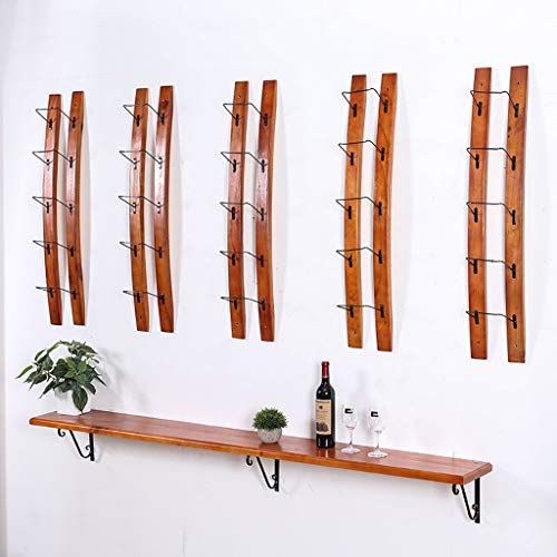 Wall Mounted Wine Rack Barrel Stave Hanging Wine Rack ，5/6/8 Bottle Barrel Stave Wooden Wall Mounted Wine Rack， Wine Bottle Holde Wall Mounted Wine Rack for Home (Size : 150 * 19.5