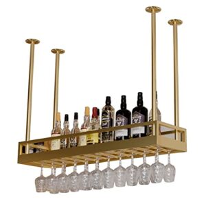 ceiling wine rack wall shelf storage rack wall mounted wine glass rack home bar restaurant kitchen multifunctional display rack (size : 120cm)