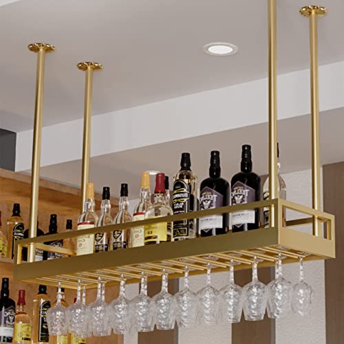 Ceiling Wine Rack Wall Shelf Storage Rack Wall Mounted Wine Glass Rack Home Bar Restaurant Kitchen Multifunctional Display Rack (Size : 120cm)