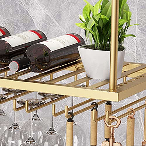 European Style Goblet Wine Rack, Hanging Wine Holder, Creative Bar Counter Wine Glass Wine Storage Shelf, Upside Down Hotel Iron Art High-end Wine Cabinet, Height-Adjustable Wine H