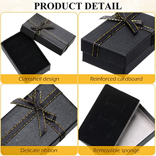 Jewelry Gift Box Small Empty Gift Boxes Jewelry Boxes Packaging Bulk Gift Wrap Boxes Cardboard Jewelry Boxes with Bow for Ring Necklaces Earring Bracelet Jewelry (72 Pcs)