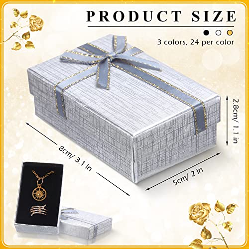 Jewelry Gift Box Small Empty Gift Boxes Jewelry Boxes Packaging Bulk Gift Wrap Boxes Cardboard Jewelry Boxes with Bow for Ring Necklaces Earring Bracelet Jewelry (72 Pcs)