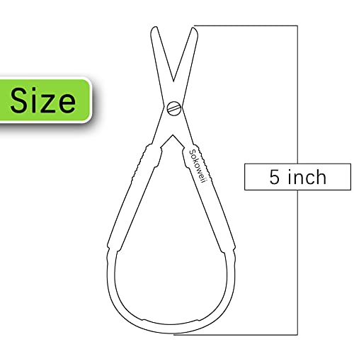 Sokoweii 5.3in Loop Scissors for Toddlers or Kids, Mini Loop Scissors, Adaptive Design, Easy-Open Squeeze Handles