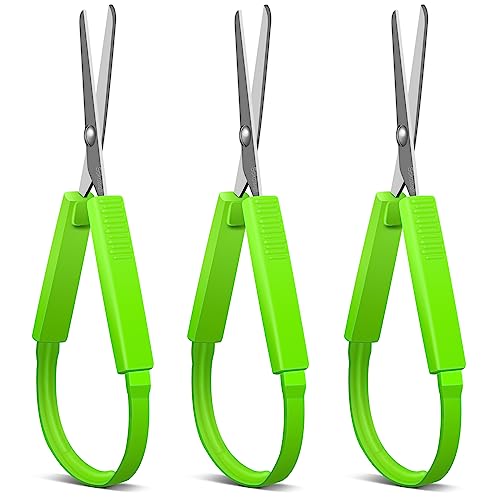 Sokoweii 5.3in Loop Scissors for Toddlers or Kids, Mini Loop Scissors, Adaptive Design, Easy-Open Squeeze Handles