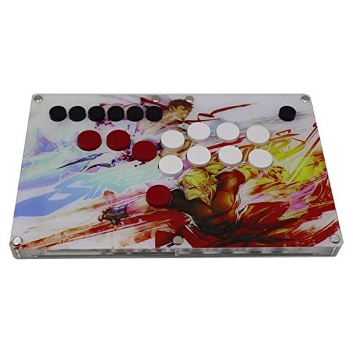 DIACCO B1-PC Ultra-Thin All Buttons Style Arcade Joystick Fight Stick Game Controller for PC USB Hot-Swap Cherry MX Artwork (Color : Artwork 3)