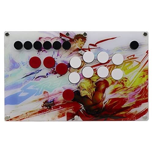 DIACCO B1-PC Ultra-Thin All Buttons Style Arcade Joystick Fight Stick Game Controller for PC USB Hot-Swap Cherry MX Artwork (Color : Artwork 3)