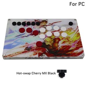 DIACCO B1-PC Ultra-Thin All Buttons Style Arcade Joystick Fight Stick Game Controller for PC USB Hot-Swap Cherry MX Artwork (Color : Artwork 3)