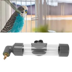 Zerodis Bird Drinker Automatic Drinking Device for Parrots Extra Wide Pressure External Indoor Installation for Bird Cage Accessories for Small, Medium Parrots (Grey)