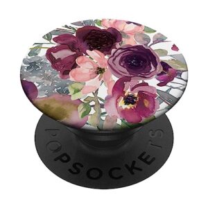 lilac purple flowers watercolor floral popsockets standard popgrip