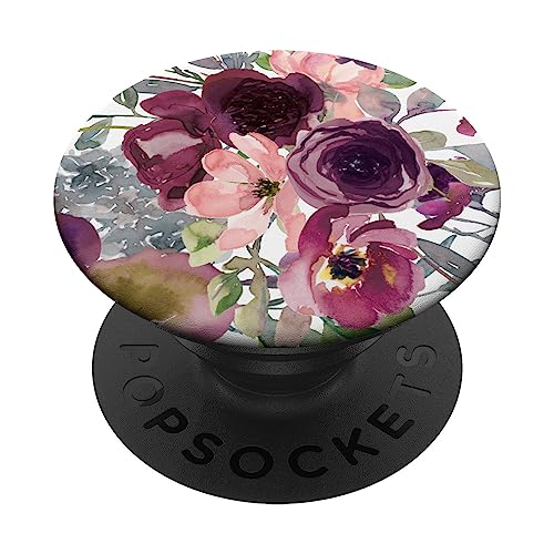 Lilac Purple Flowers Watercolor Floral PopSockets Standard PopGrip