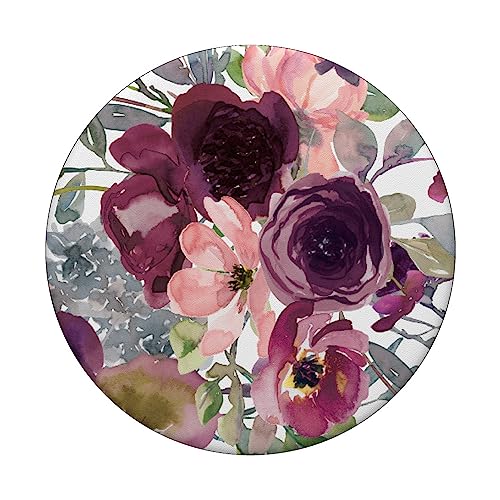 Lilac Purple Flowers Watercolor Floral PopSockets Standard PopGrip