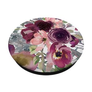 Lilac Purple Flowers Watercolor Floral PopSockets Standard PopGrip