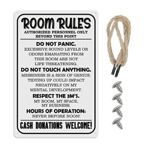 maoerzai room sign for teen girls bedroom door decor room sign girl room rules sign wall decor 8x12 inch.