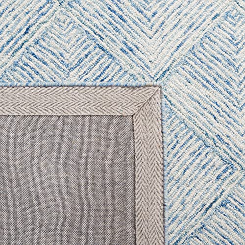 Safavieh Abstract Collection Accent Rug - 3' x 5', Blue & Ivory, Handmade Wool, Ideal for High Traffic Areas in Entryway, Living Room, Bedroom (ABT428M)