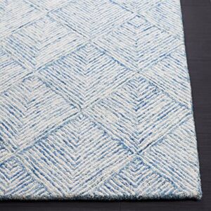 Safavieh Abstract Collection Accent Rug - 3' x 5', Blue & Ivory, Handmade Wool, Ideal for High Traffic Areas in Entryway, Living Room, Bedroom (ABT428M)