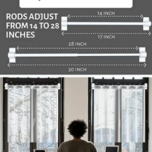 Skywin Magnetic Towel Holder for Refrigerator - 1 Pack Small Magnetic Curtain Rod for Metal Door with Adjustable Length - Fits Towels and Easily Attachable (White)