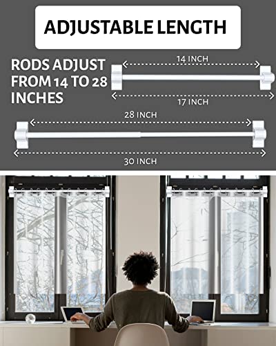 Skywin Magnetic Towel Holder for Refrigerator - 1 Pack Small Magnetic Curtain Rod for Metal Door with Adjustable Length - Fits Towels and Easily Attachable (White)