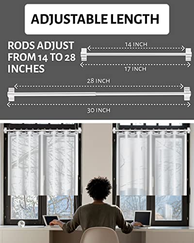 Skywin Magnetic Towel Holder for Refrigerator - 1 Pack Small Magnetic Curtain Rod for Metal Door with Adjustable Length - Fits Towels and Easily Attachable (White)