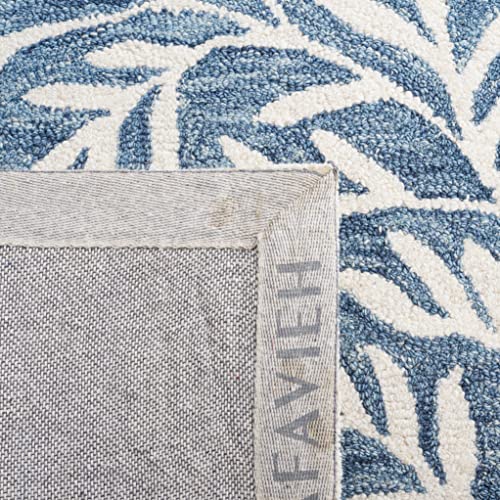 SAFAVIEH Jardin Collection Accent Rug - 3' x 5', Blue & Ivory, Handmade Wool, Ideal for High Traffic Areas in Entryway, Living Room, Bedroom (JAR753M)