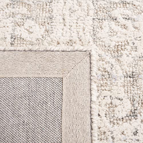 Safavieh Metro Collection Area Rug - 8' x 10', Beige & Ivory, Handmade Floral Wool, Ideal for High Traffic Areas in Living Room, Bedroom (MET879B)