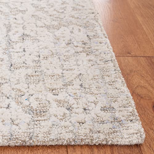 Safavieh Metro Collection Area Rug - 8' x 10', Beige & Ivory, Handmade Floral Wool, Ideal for High Traffic Areas in Living Room, Bedroom (MET879B)